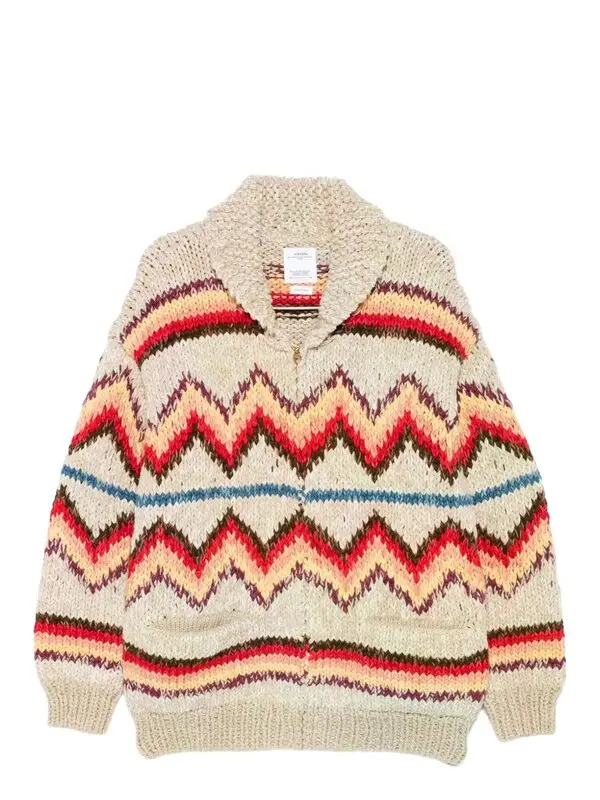 Visvim Zigzag Knit Cardigan - Neutrals
