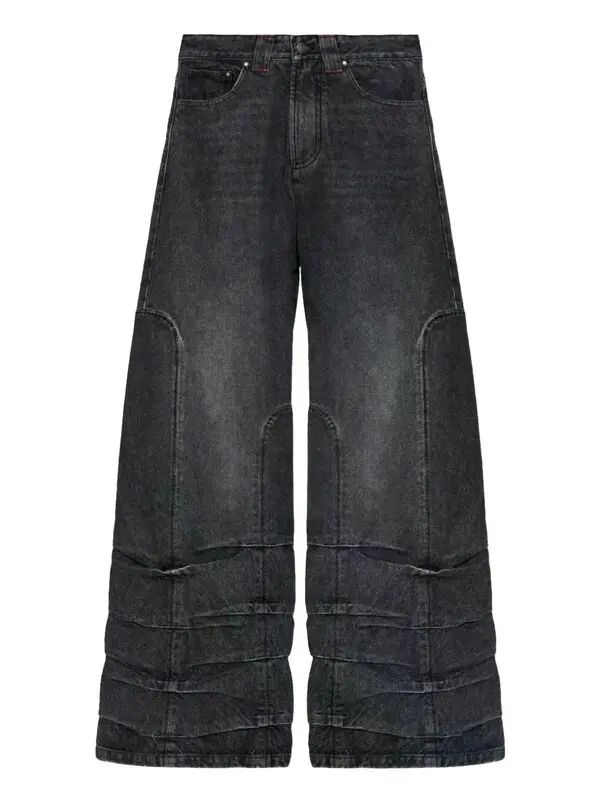 AVAVAV Smoke-detailed Wide-leg Jeans - Black