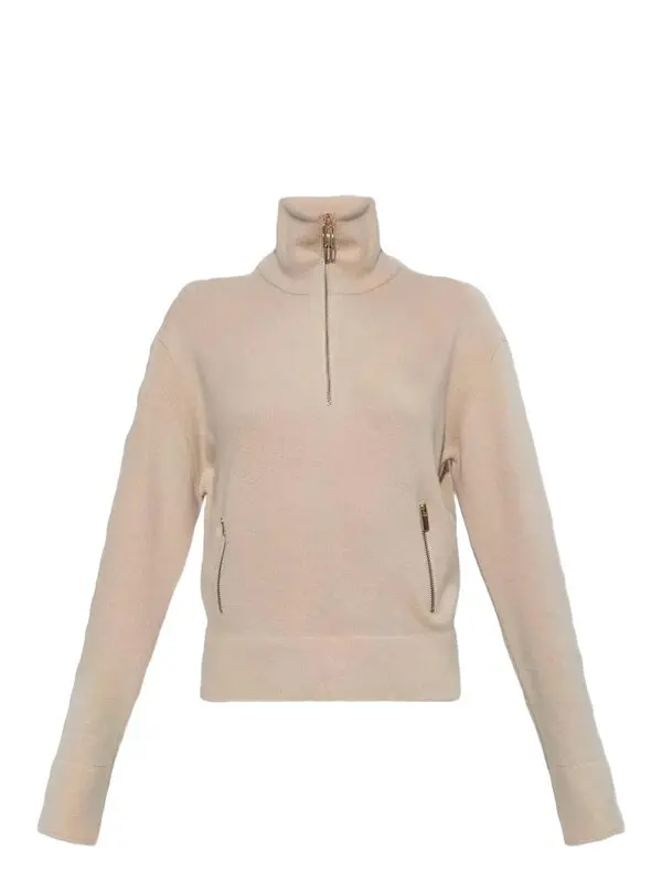 Victoria Beckham Half-zip Milano Sweater - Neutrals