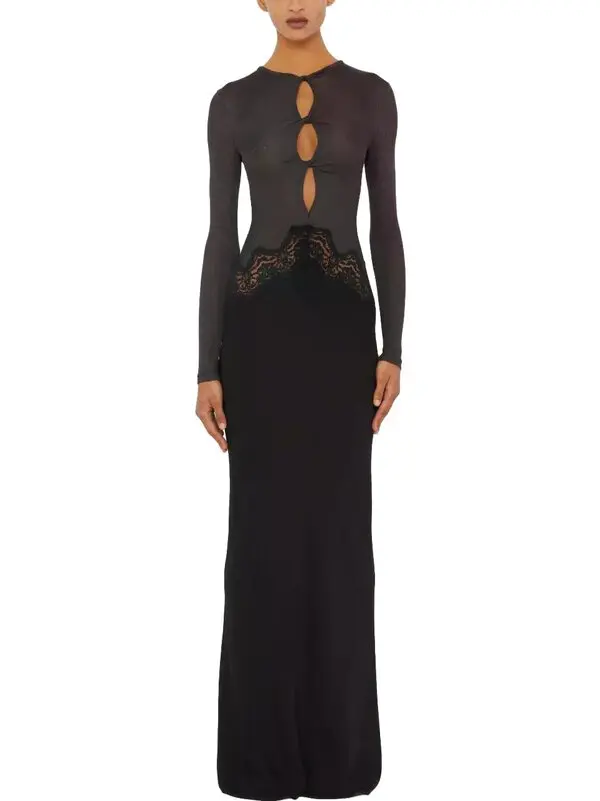 Christopher Esber Twist Verner Lace Maxi Dress - Black