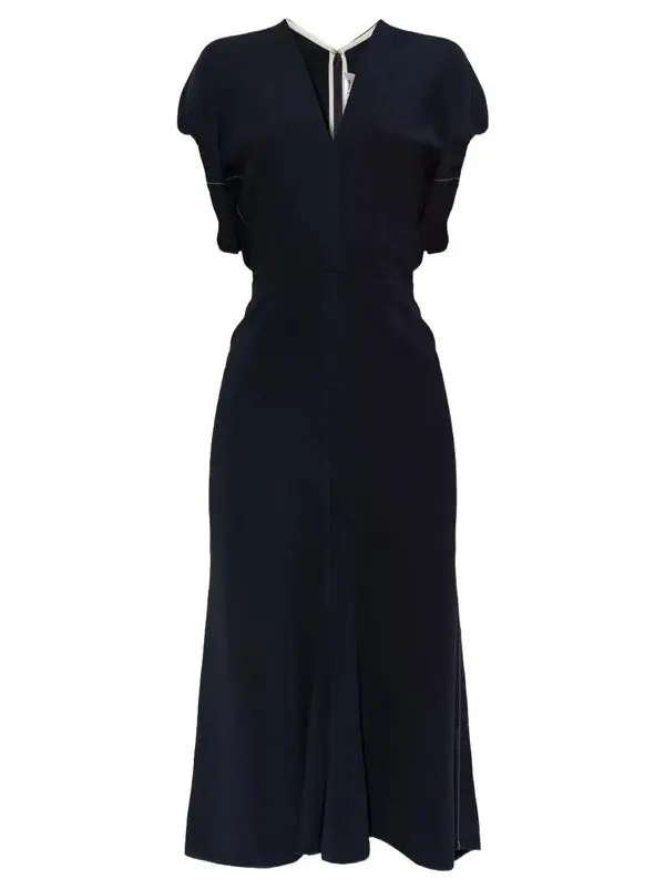 Victoria Beckham V-neck Midi Dress - Blue