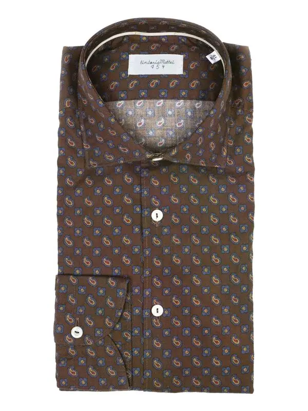 TINTORIA MATTEI 954 Paisley-print Shirt - Brown