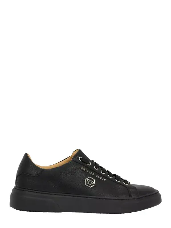 Philipp Plein Hexagon-logo Leather Sneakers - Black