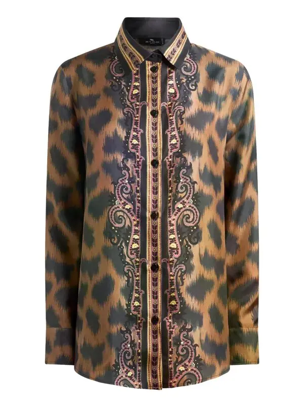 Etro Animal-pattern Shirt - Brown
