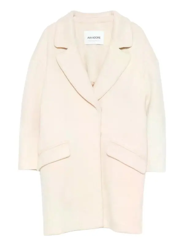 AVA ADORE Flap-pocket Single-breasted Coat - Neutrals
