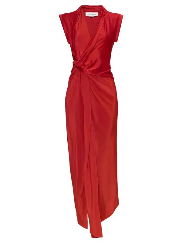 Victoria Beckham Knot Detail Maxi Dress - Red