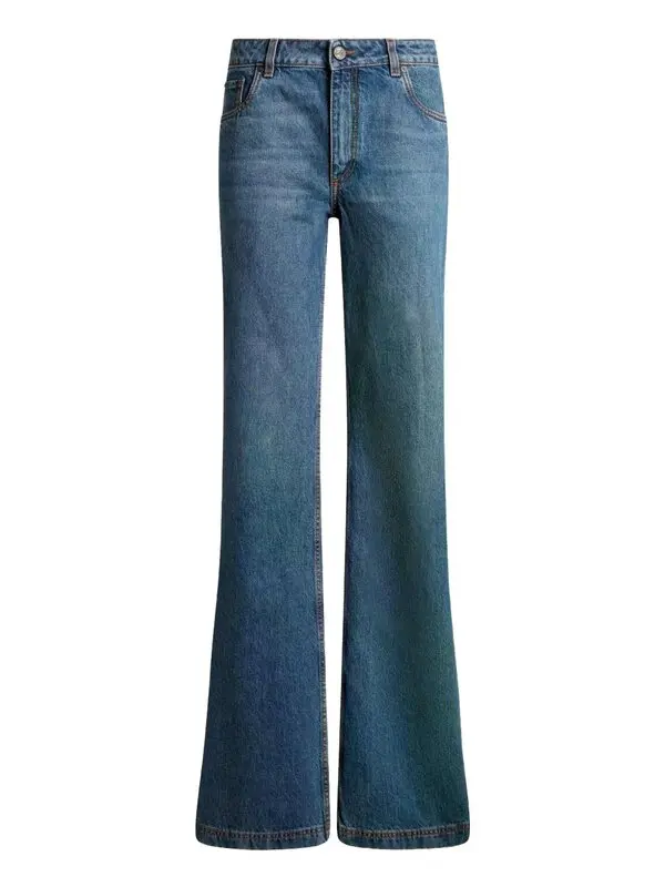 Etro Pegaso Embroidered Jeans - Blue