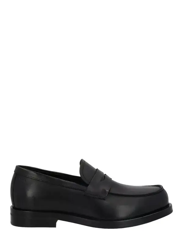 BOSS Flat Leather Loafers - Black