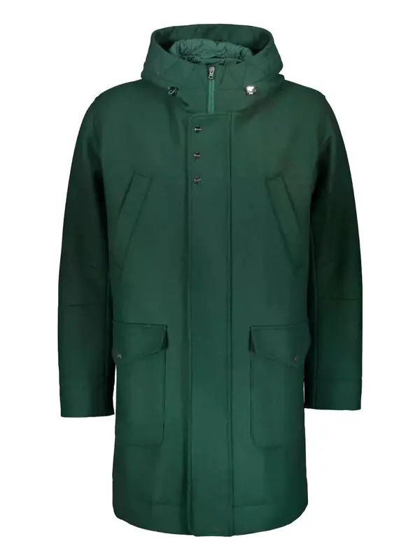Herno Zip Hooded Coat - Green
