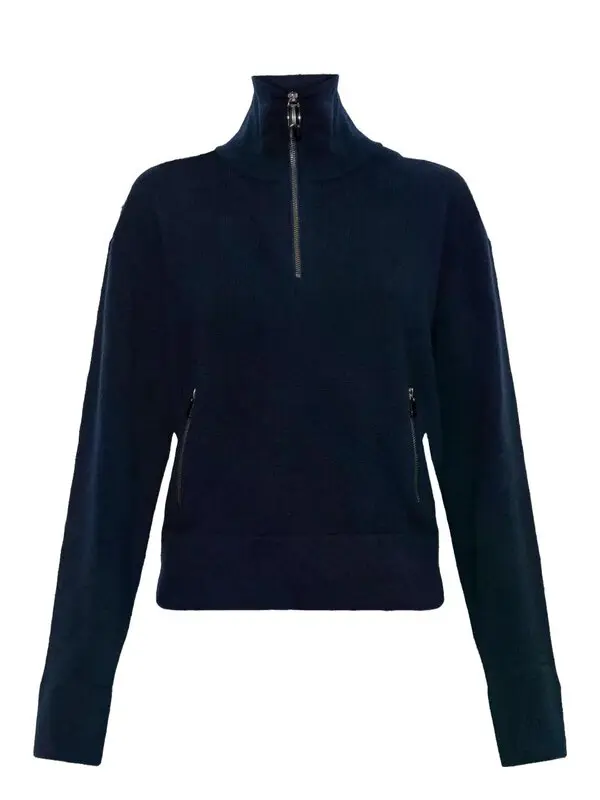 Victoria Beckham Half-zip Milano Sweater - Blue