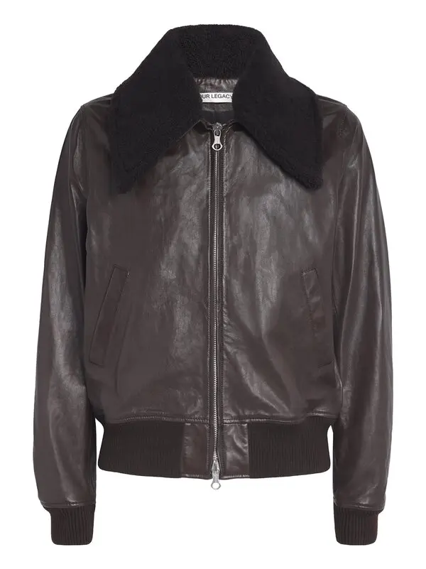 Our Legacy Leather Pharos Bomber Jacket - Black