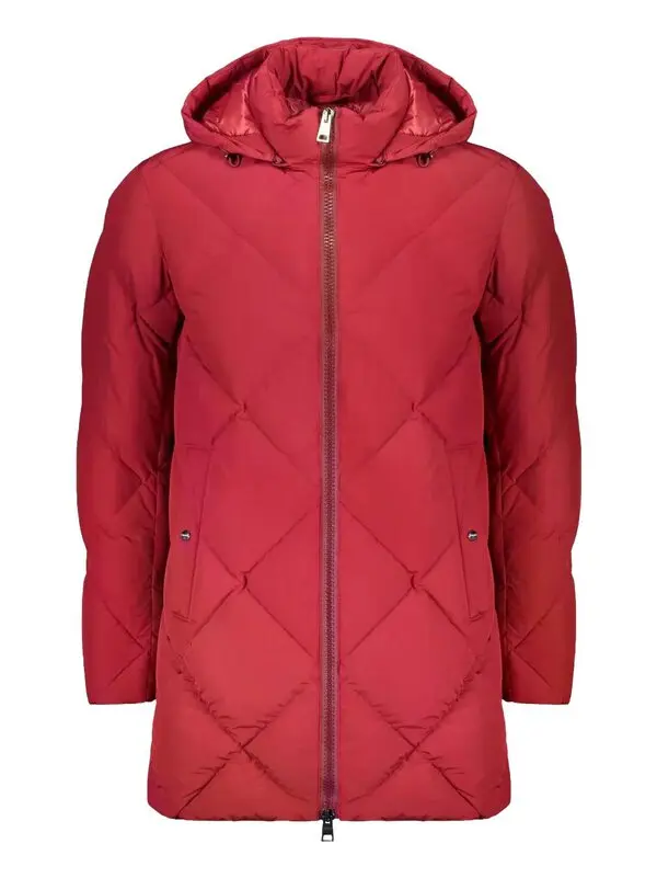 Herno Quilted Hooded Coat - Red