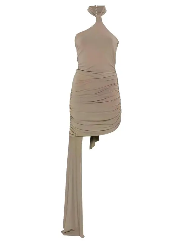 Amen Draped Mini Dress - Brown