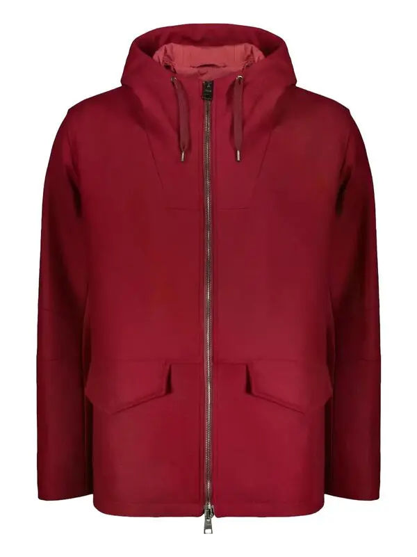 Herno Zip-up Hooded Jacket - Red