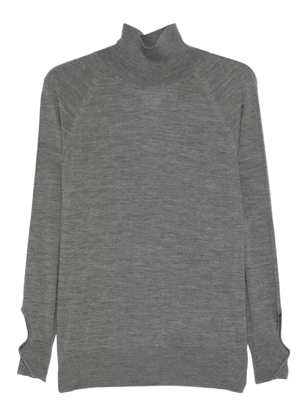 Liviana Conti Cut-out Roll-neck Sweater - Grey