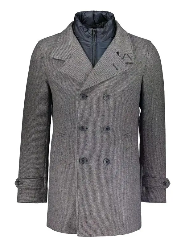 Herno Removable-panel Double-breasted Coat - Grey