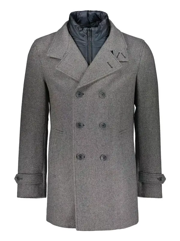 Herno Removable-panel Double-breasted Coat - Grey