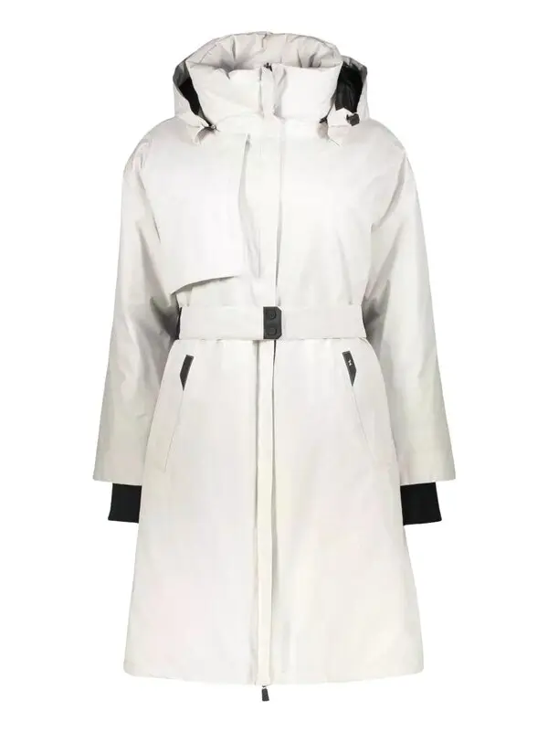 Herno Hooded Belted Coat - White