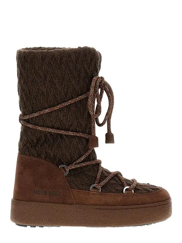 Moon Boot Knit Moon Boots - Brown