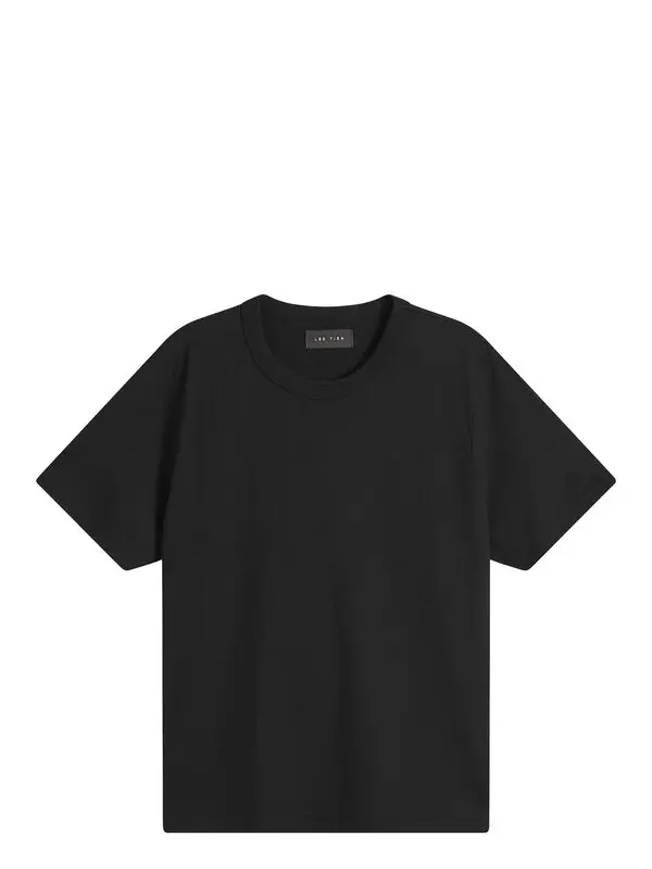 LES TIEN Heavyweight Binded Neck T-shirt - Jet Black