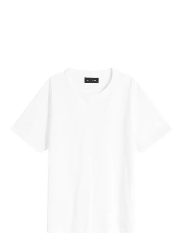 LES TIEN Heavyweight Binded Neck T-shirt - White