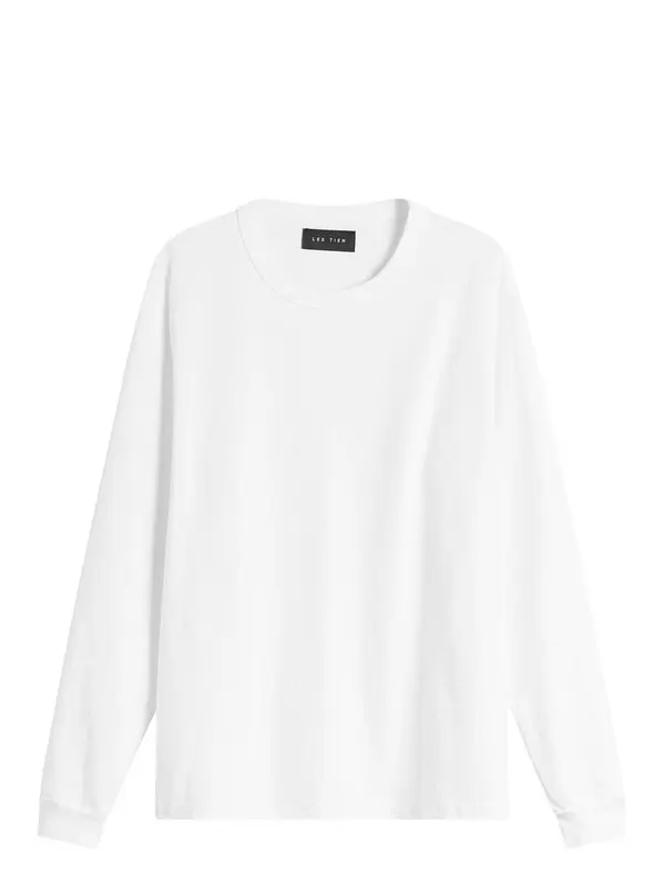 LES TIEN Heavyweight Binded Classic Long Sleeve T-shirt - White