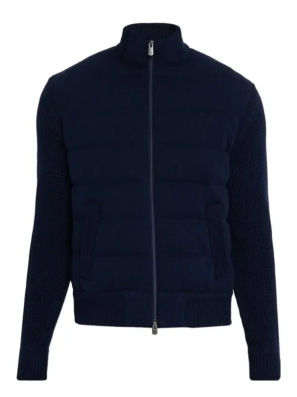 Ralph Lauren Cashmere-blend Hybrid Down Sweater - Navy