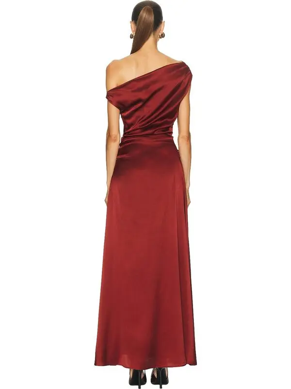 Staud Phare Silk Maxi Dress - Sangria