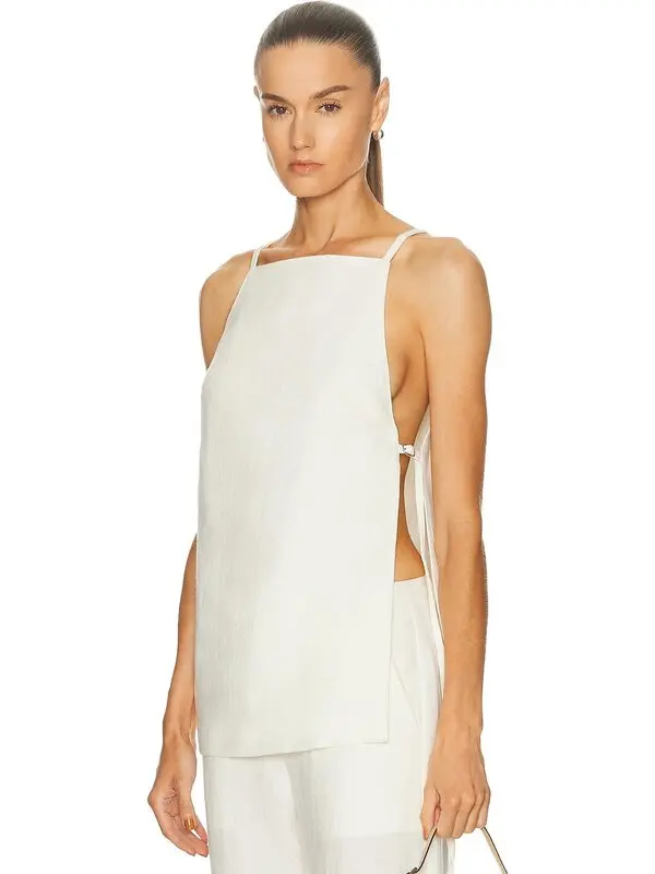 ST. AGNI Belted Side Detail Top - Off White