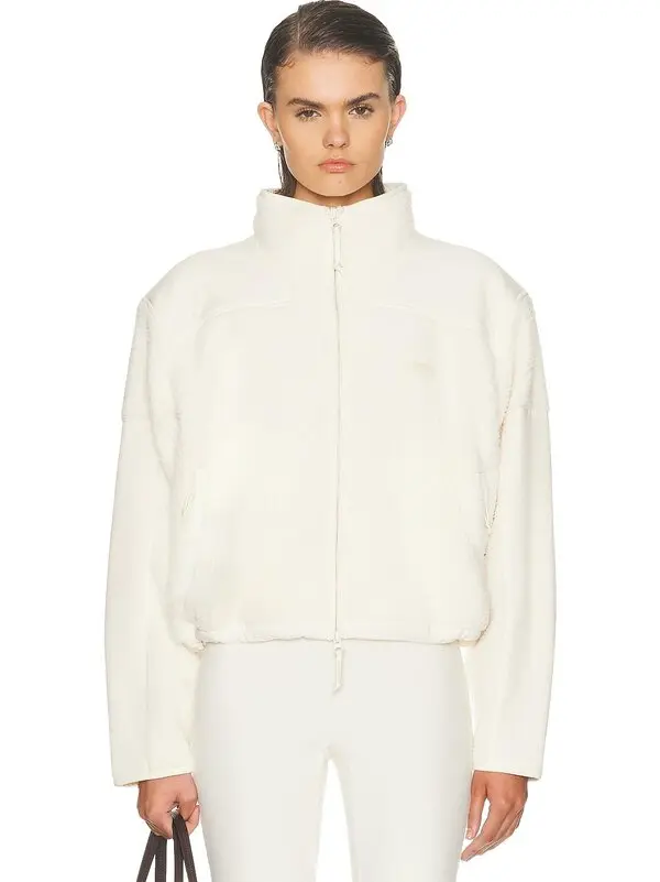 SKIMS Teddy Boxy Zip Up Jacket - Ecru