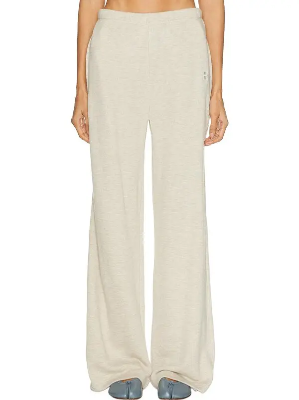 Eterne Oversized Wide Leg Sweatpant - Heather Oatmeal