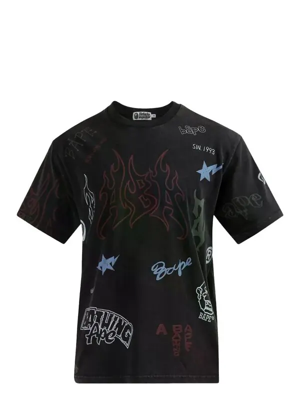 A BATHING APE World Gone Mad Graphic-print T-shirt - Black