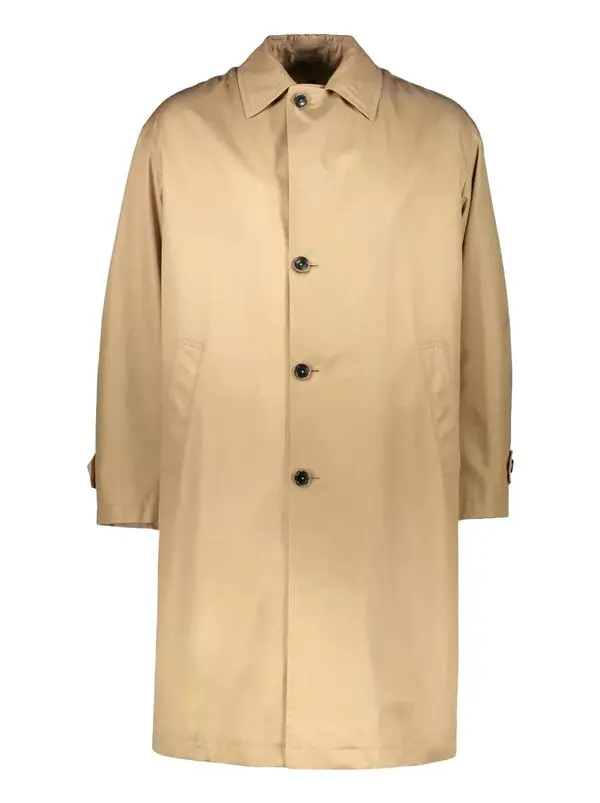 Herno Classic-collar Buttoned Coat - Neutrals