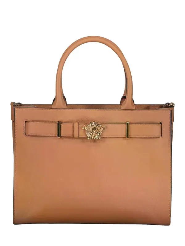 Versace Medusa-buckle Leather Tote - Brown