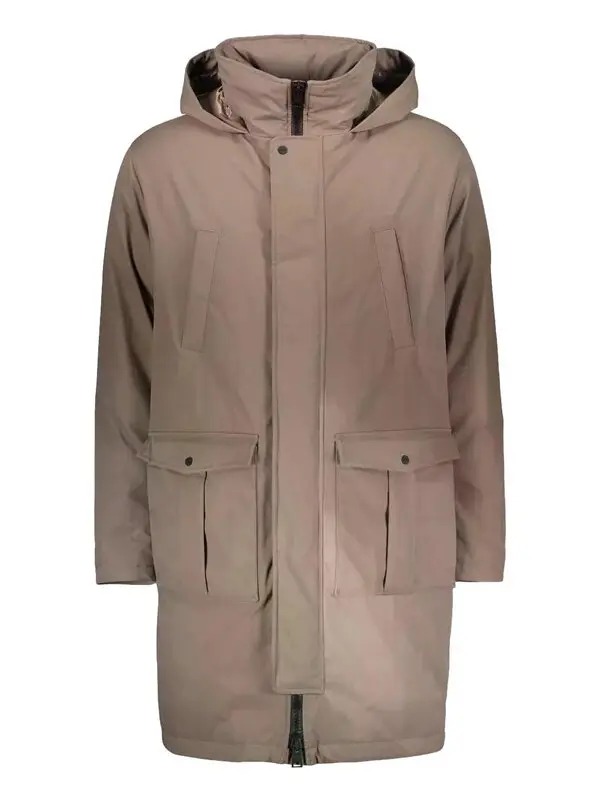 Herno Hooded Zip-up Coat - Neutrals