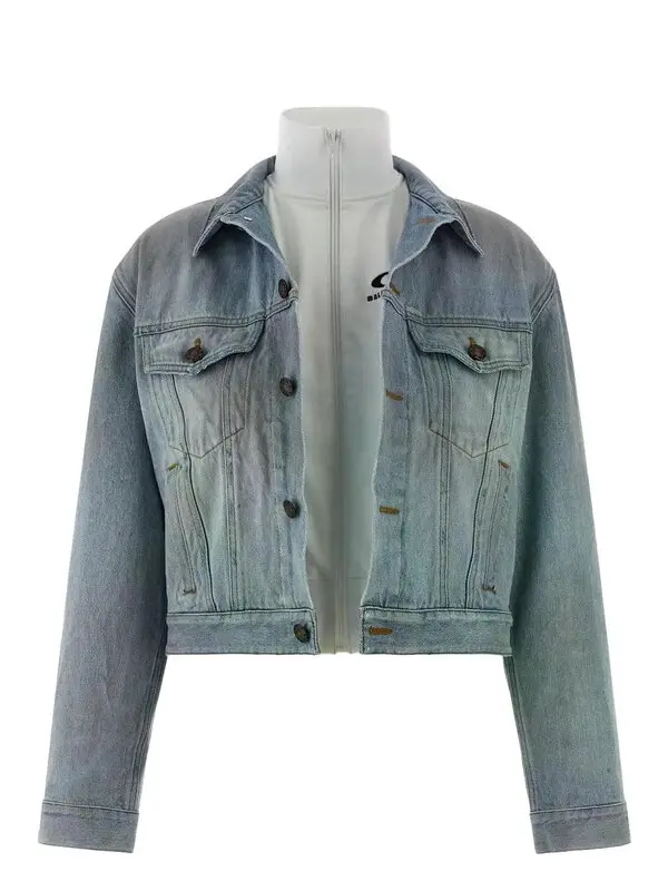 Balenciaga Stonewashed Double-layer Jacket - Blue