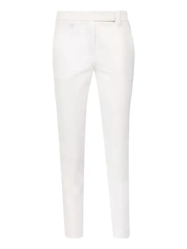 Brunello Cucinelli Slim-fit Cropped Cotton Trousers - Neutrals