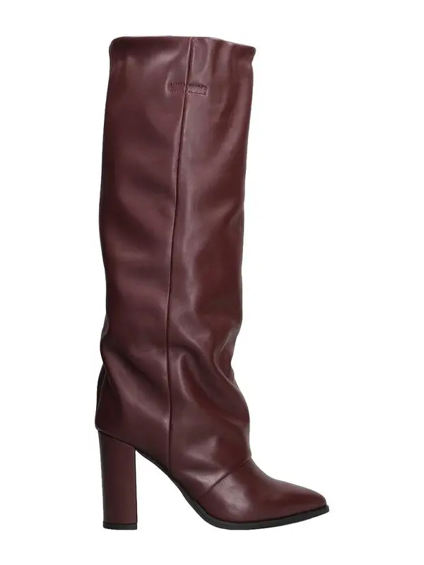 GISEL MOIRE Dixi High Heel Boots - Red