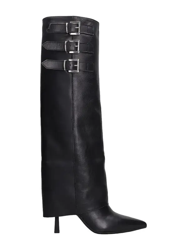 GISEL MOIRE Sabrina High Heel Boots - Black
