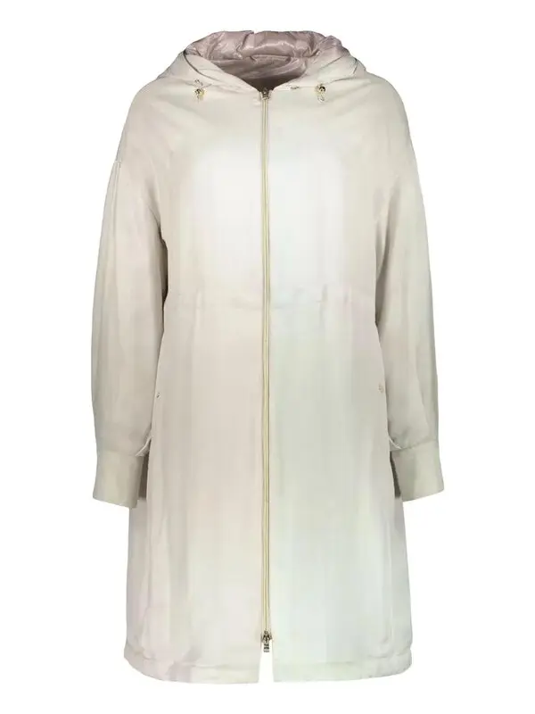 Herno Zip-up Hooded Coat - Neutrals