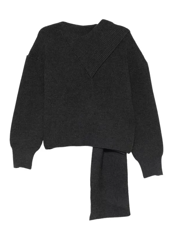 Erika Cavallini Scarf-detailed Sweater - Grey