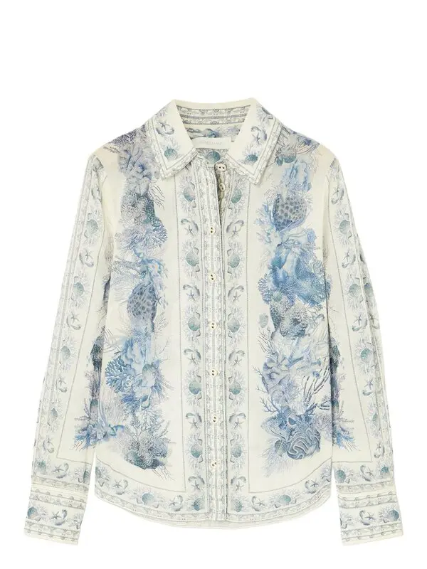Zimmermann Wanderlust Printed Cotton Shirt - Blue