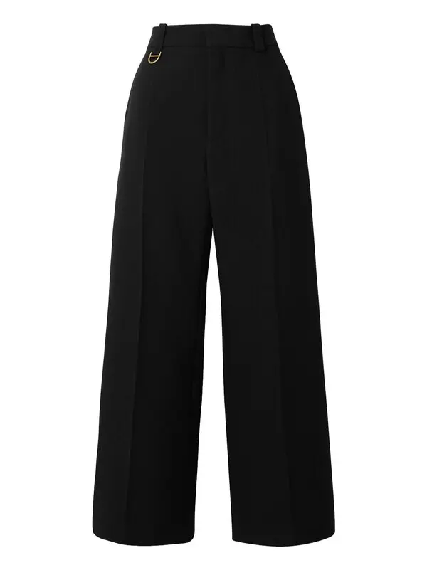 Chloé Wool-crepe Straight-leg Pants - Black