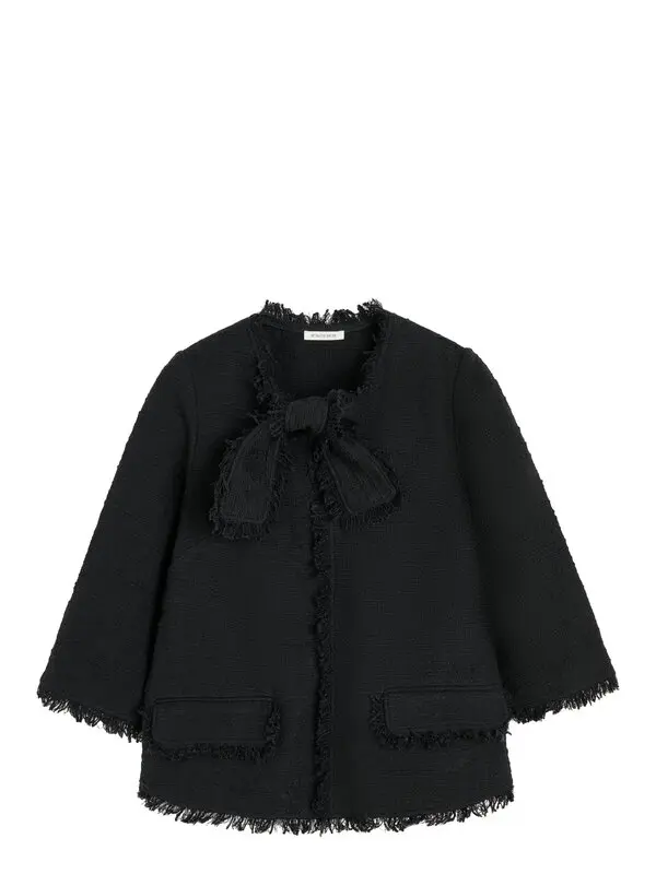 BY MALENE BIRGER Diana Boucle Blouse - Black