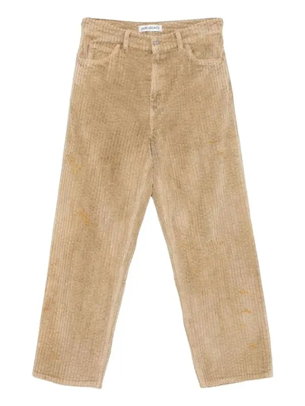 Our Legacy Wide Leg Cut Trousers - Tired Teddy Wash