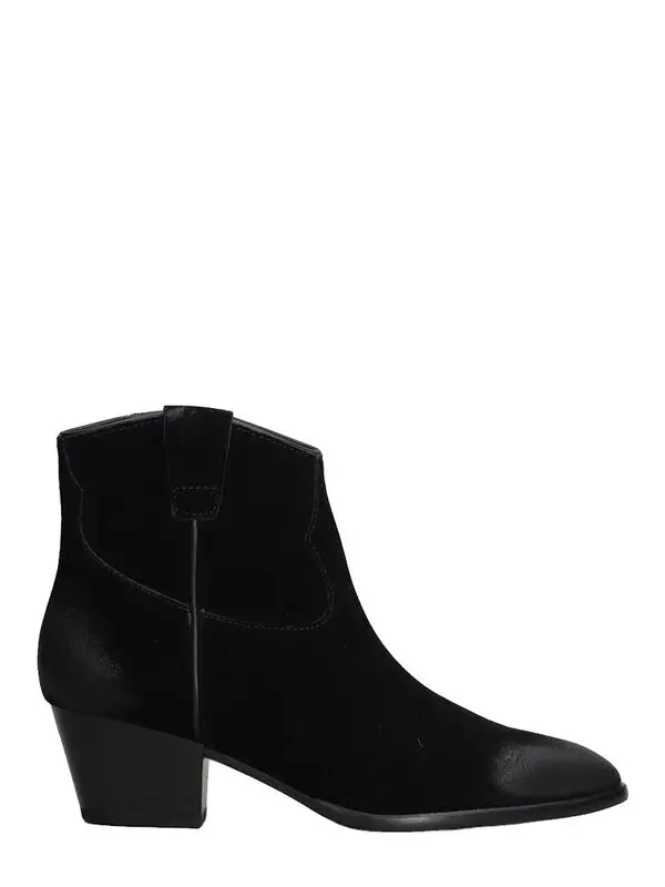 Ash Fame Texan Ankle Boots - Black