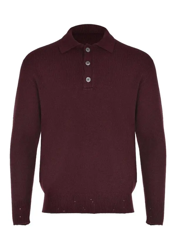 AMARÁNTO Polo Wool-cashmere Sweater - Purple