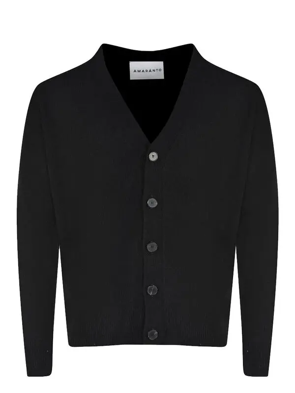 AMARANTO Wool And Cashmere Cardigan - Black