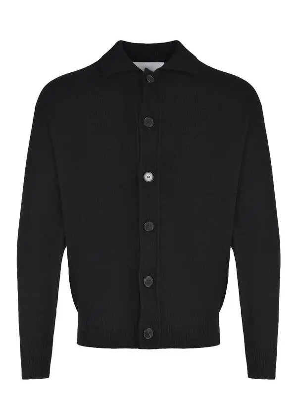 AMARANTO Wool-cashmere Cardigan - Black