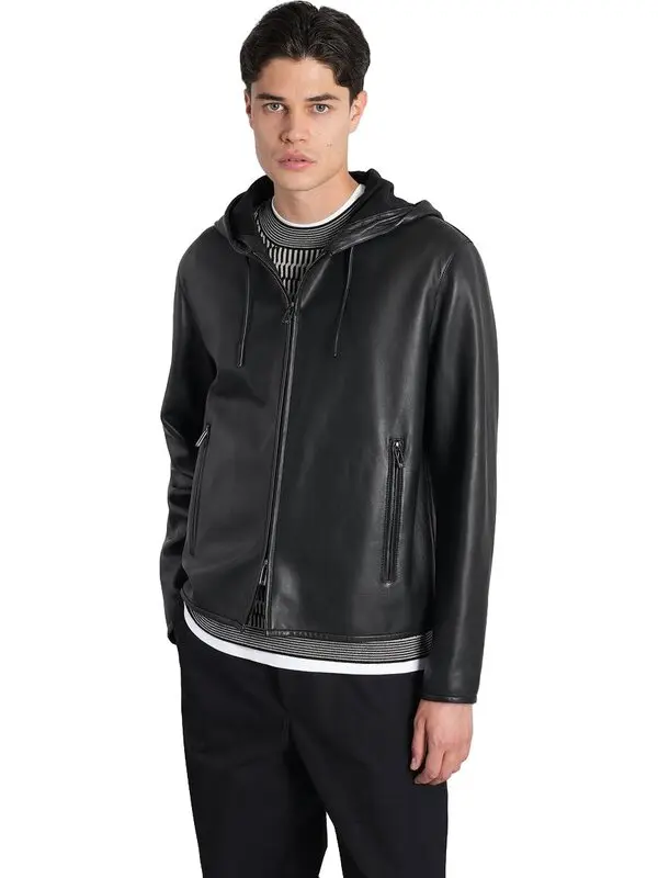 Emporio Armani Leather Jacket - Black